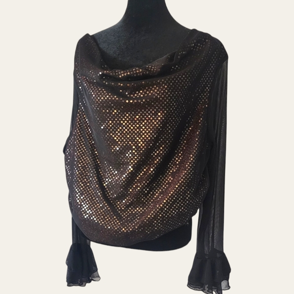 Vintage | Tops | 9s Sequined Blouse | Poshmark